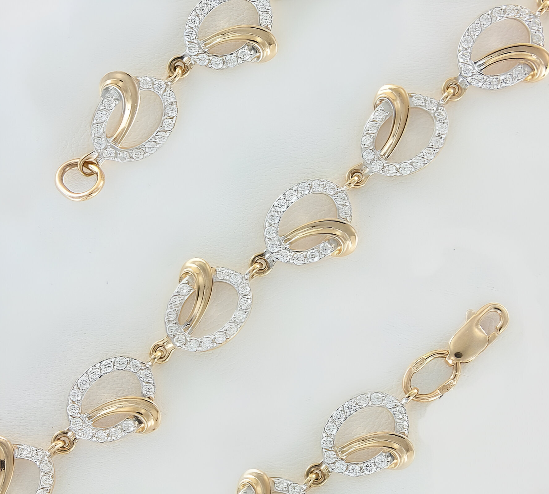 Глидерный браслет, красное золото, 585 проба, фианит