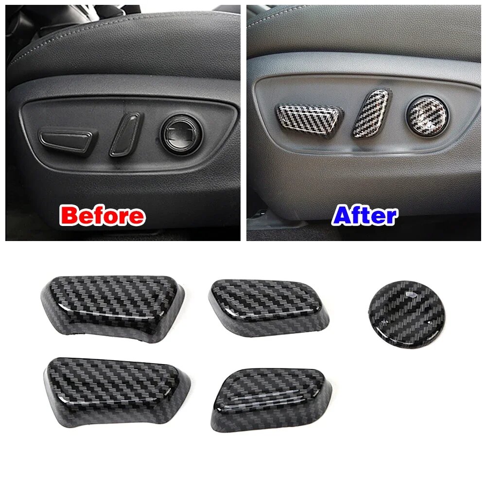 Для Toyota Highlander XU70 2020-2025 углеродное волокно цвет регулировки сиденья кнопка накладка ABS аксессуары для салона автомобиля Декор