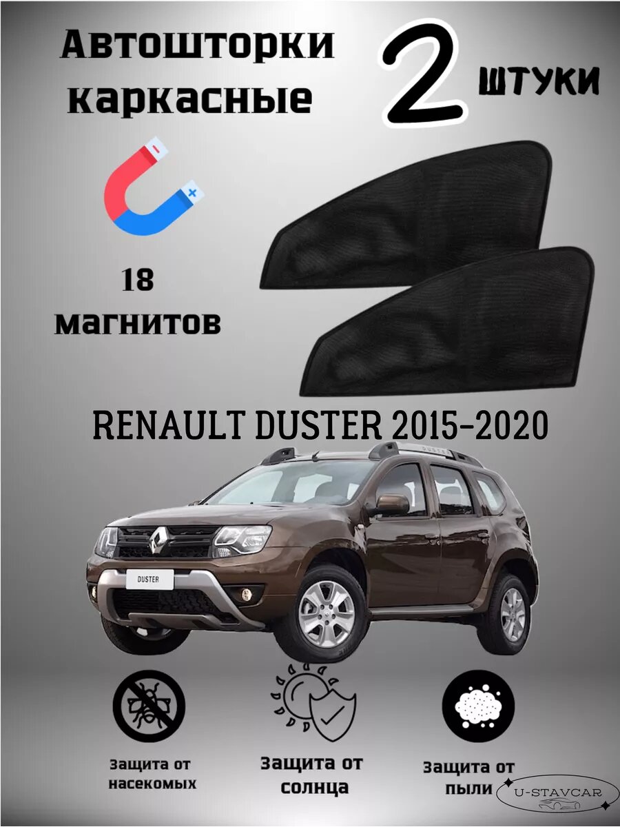 Каркасные автошторки на магнитах в машину Renault Duster 2015-2020