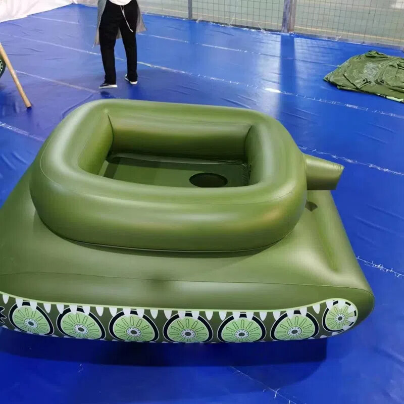 Надувной водораспылительный танк из ПВХ, надувной водораспылительный игровой танк, армейский зеленый