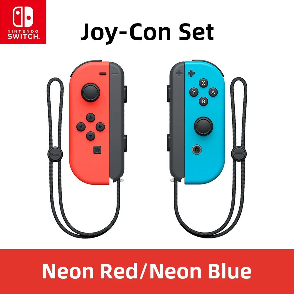 Оригинальные геймпады Nintendo Switch Joy Con для Nintendo Switch OLED Lite Neon Red and Blue