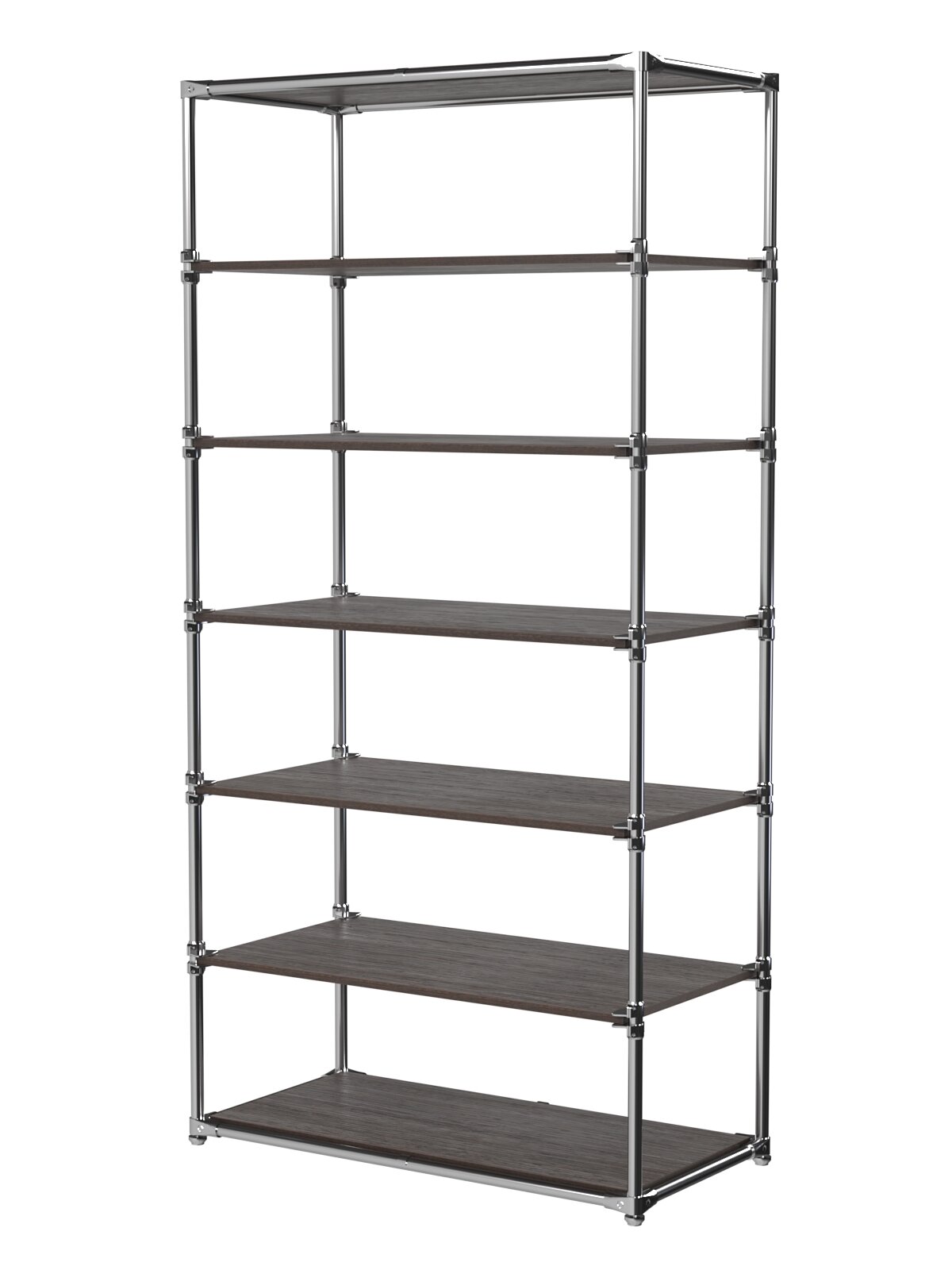 Пристенный торговый стеллаж лайт с глубокими полками ДСП №4, Дуб Венге