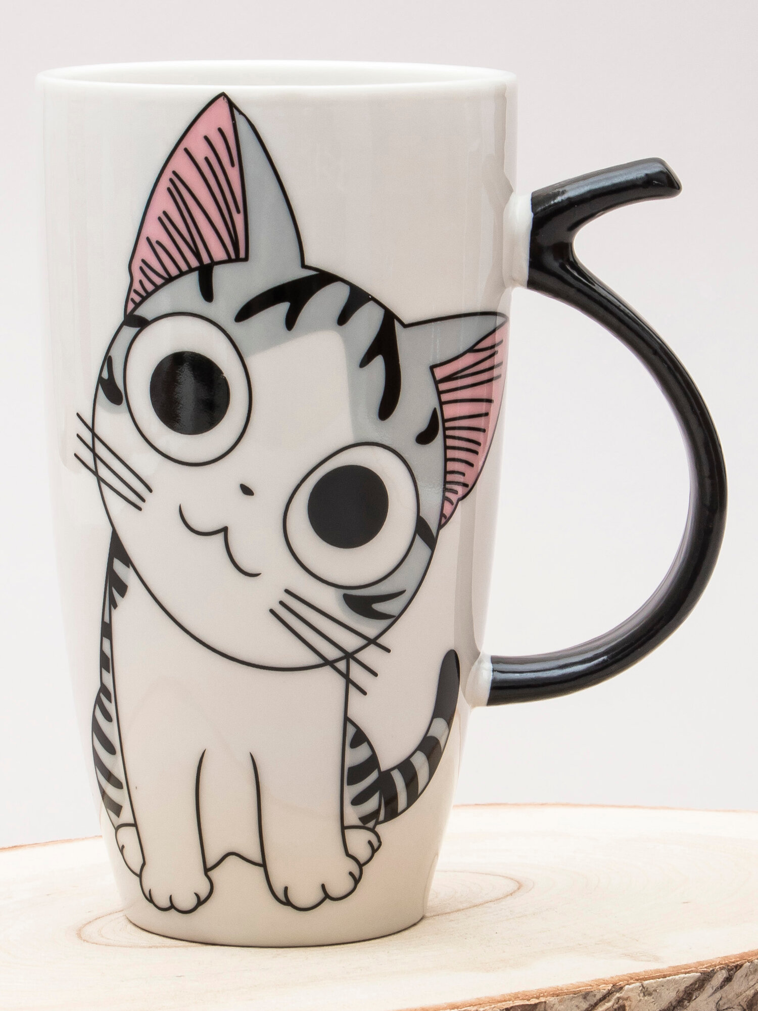 Кружка для чая "Кот Мультик №1" 550 мл, чашка аниме с рисунком, детская, женская, большая, подарочная