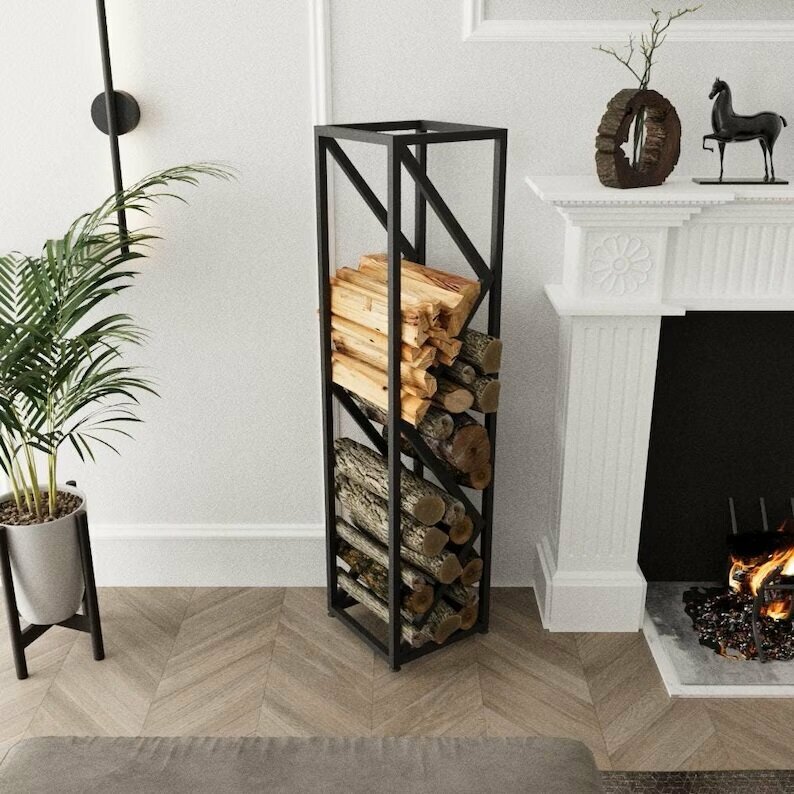 Дровница металлическая, подставка для дров в стиле лофт 31х31х120