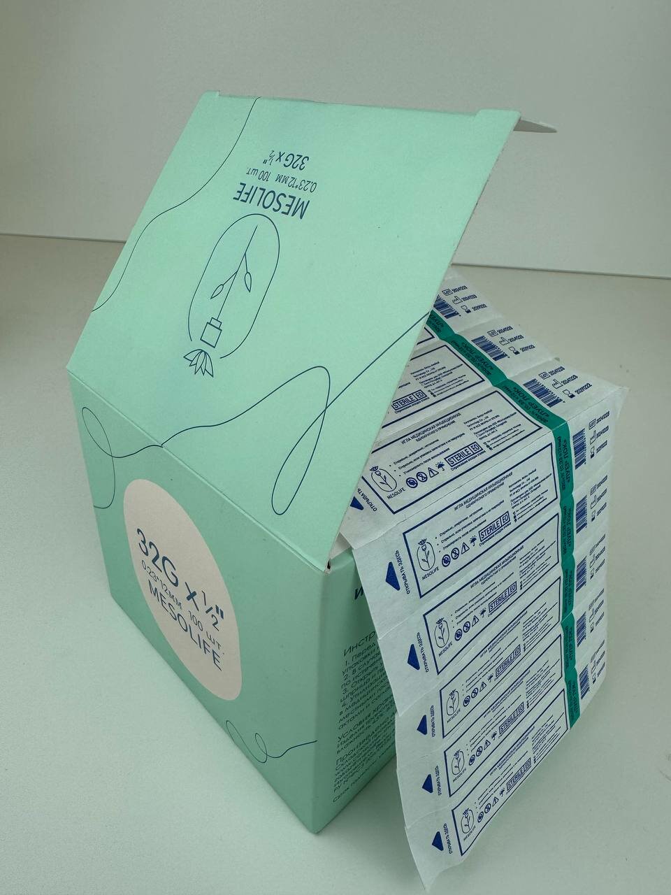 Иглы для мезотерапии 32G 0,23 х 12 мм, 100 шт, Mesolife