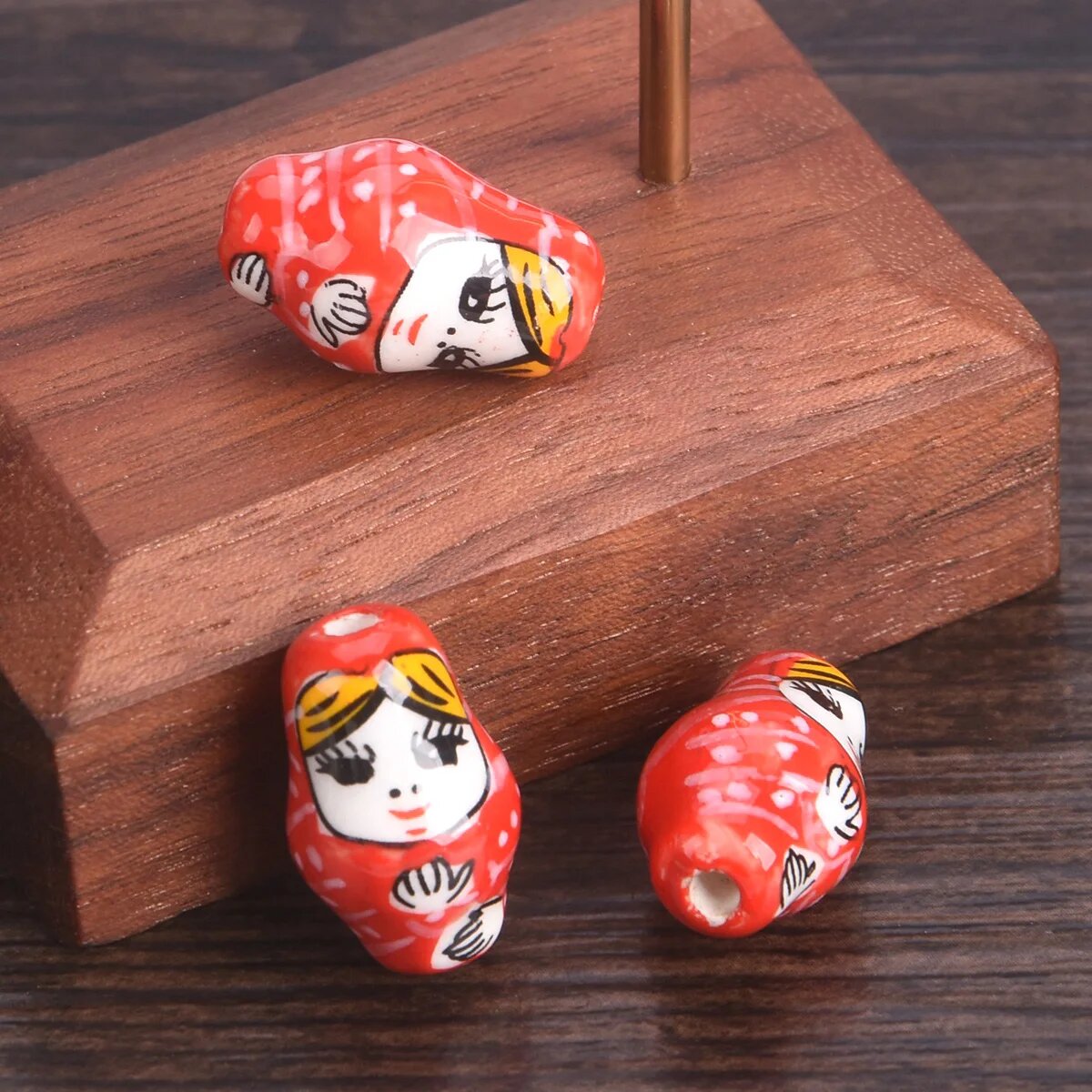 Керамические бусины матрешка 5 шт.