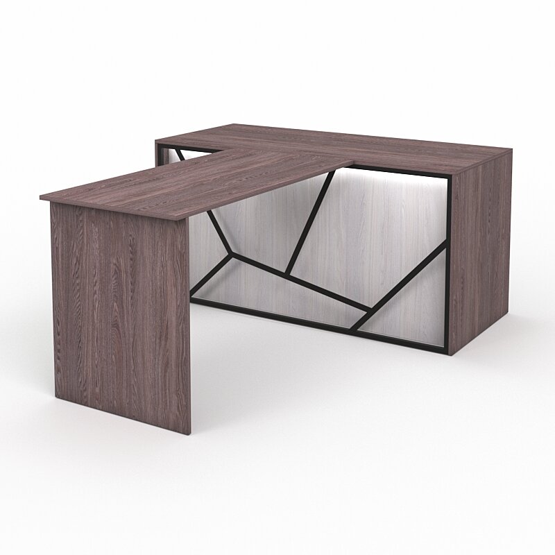 Стол руководителя №10 с приставкой брифингом, Ясень Анкор и Ясень Анкор