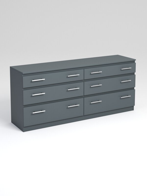 Комод хонепик с 6 ящиками, Темно-серый. Производитель товара - компания Westcom.