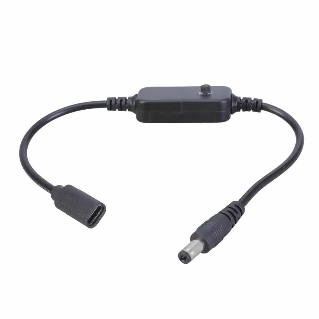 Разъем типа C к кабелю 5,5x2,1 мм с разъемом 5V9V12V