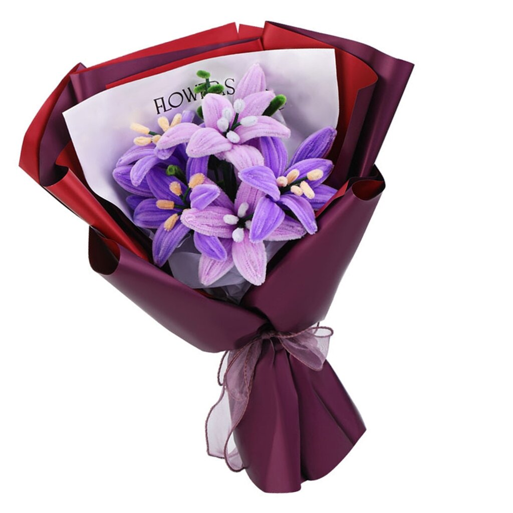 Наборы для творчества из пушистой проволоки с проволокой для стеблей и бумагой для упаковки букетов, детские DIY проекты