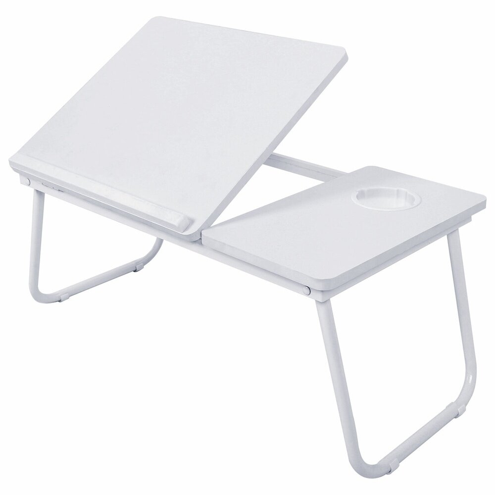 Столик складной Brabix для ноутбука, завтрака, 560х320х270 мм, регулировка наклона, белый (532906)