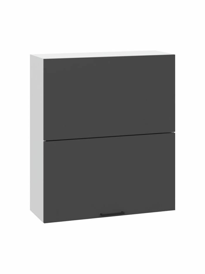 Кухонный модуль навесной, барный шкаф Урбан, высокий, 80х29.6х91.2 см, Белый / Графит серый