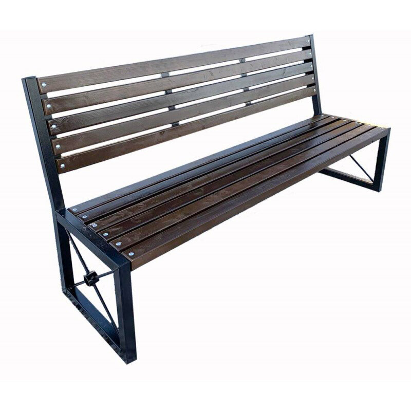 Скамья "Мегаполис", металлическая, деревянная, 1.5 м, черная