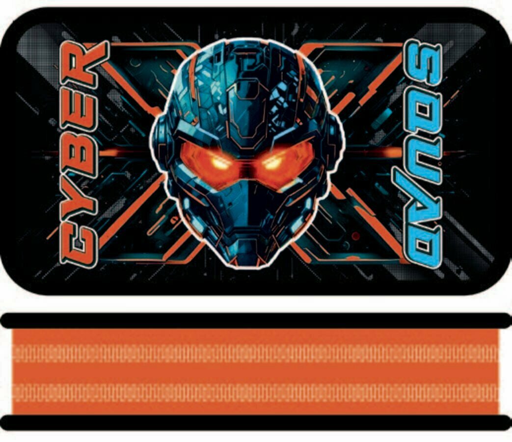 Пенал "Кибер бот" ПО-090, для мальчиков, 2 отделения, 105 х 190 мм