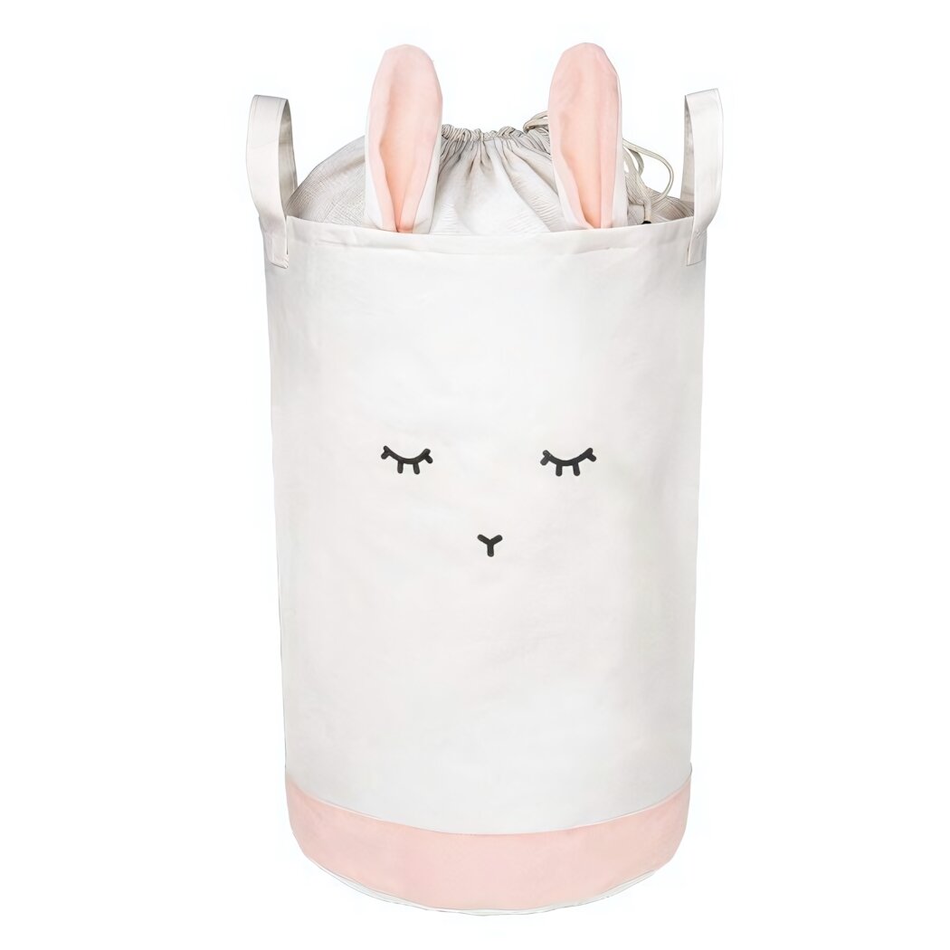 Корзина для хранения игрушек с ушками 'Кролик', розовая, 35х35х52 см