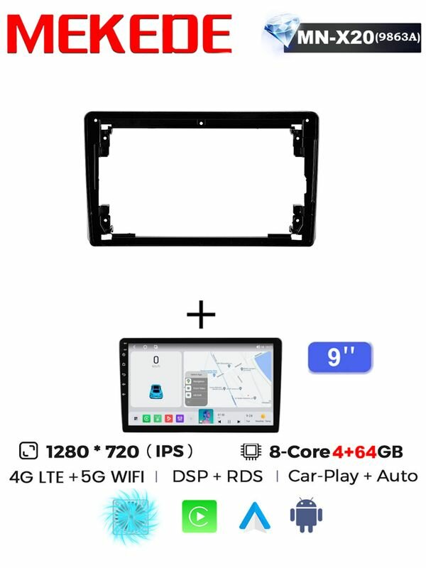 Магнитола 9" Mekede MN X20 Pro 4/64 Gb Mitsubishi L200 5 2018-2020 F1 carplay