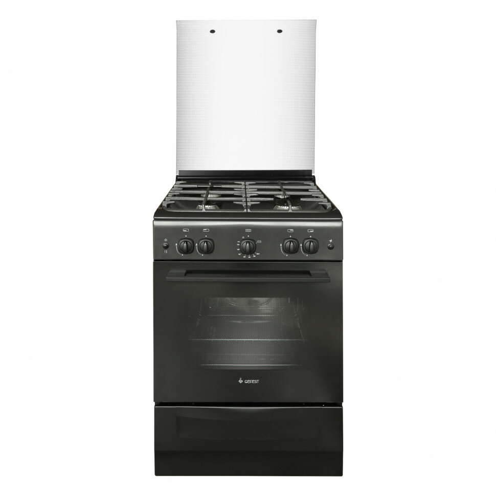 Газовая плита GEFEST ПГ 6100-02 0305, эмалированная, газ-контроль духовки, гриль, электроподжиг, 4 конфорки, 52 л