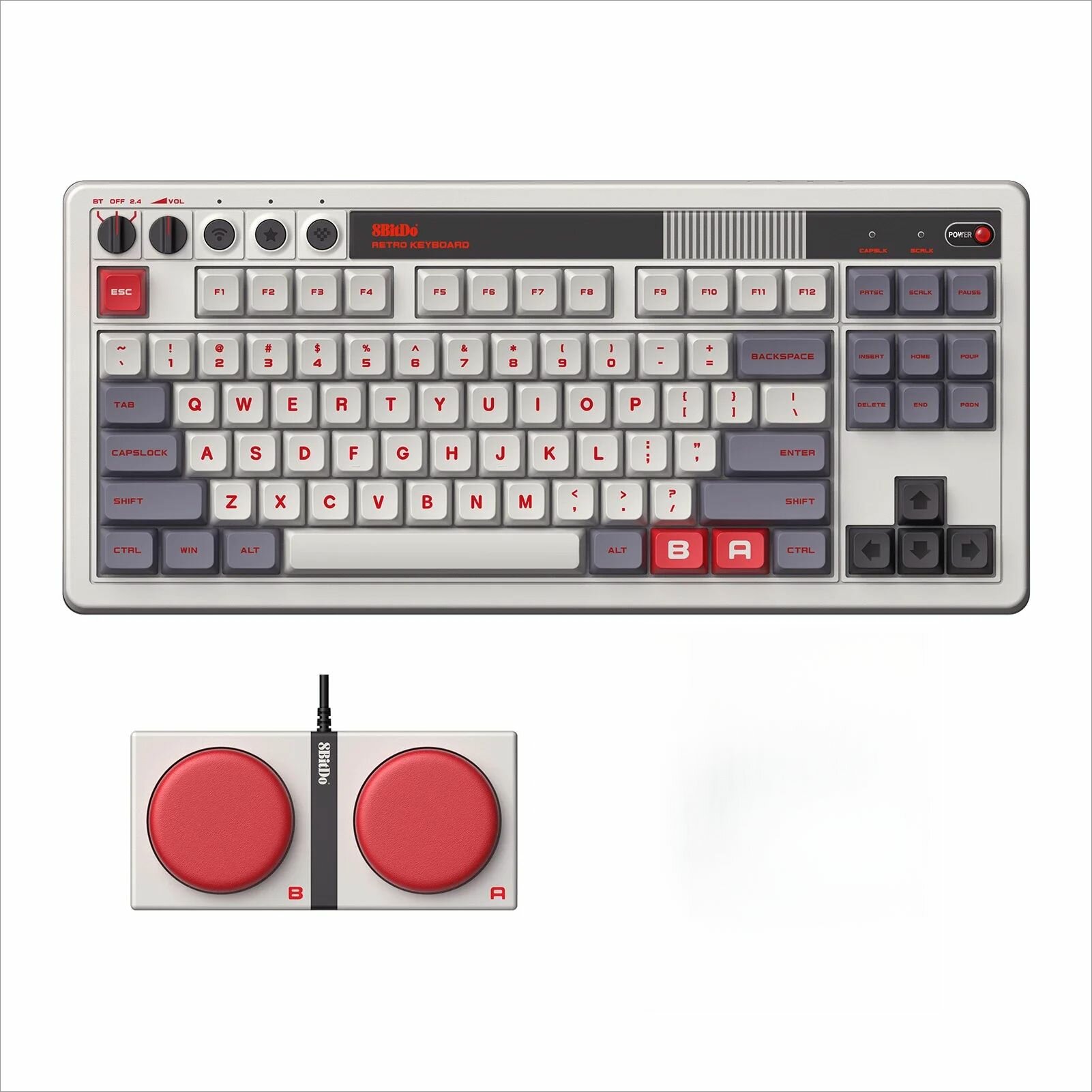 8BitDo Retro Mechanical Keyboard - Компактный дизайн, улучшенный игровой процесс - Совместимость с Windows и Android