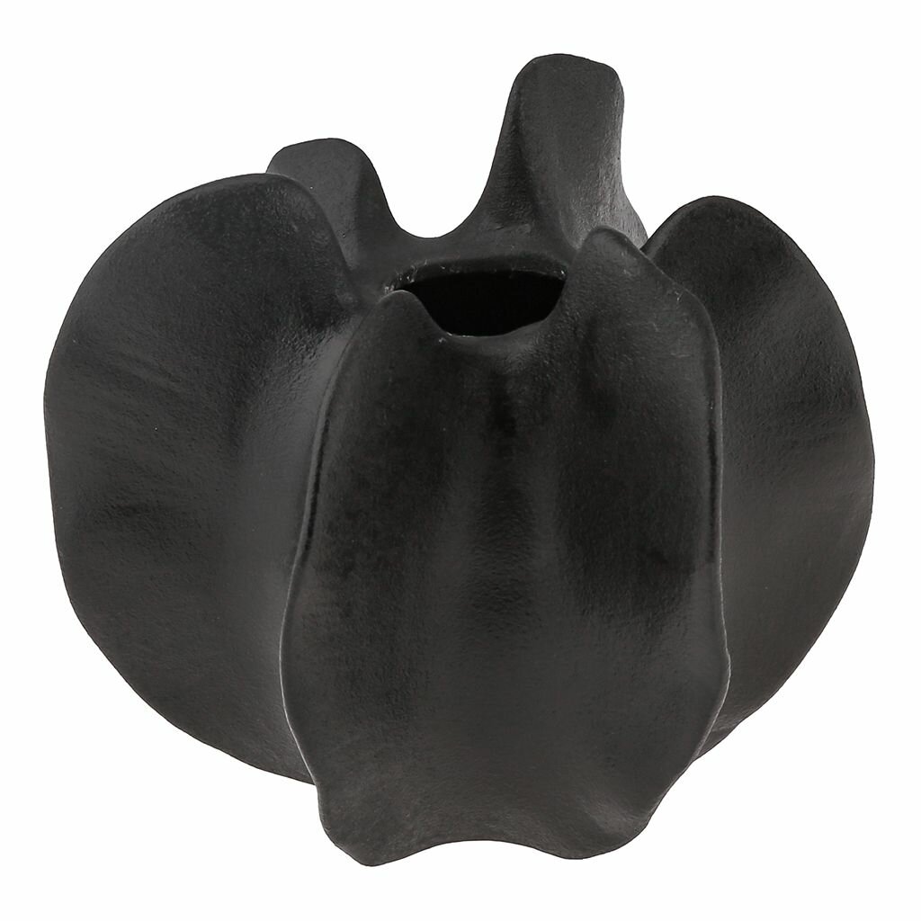 Ваза настольная керамическая "Карамбола" 400мл, черный, фактурный глянец