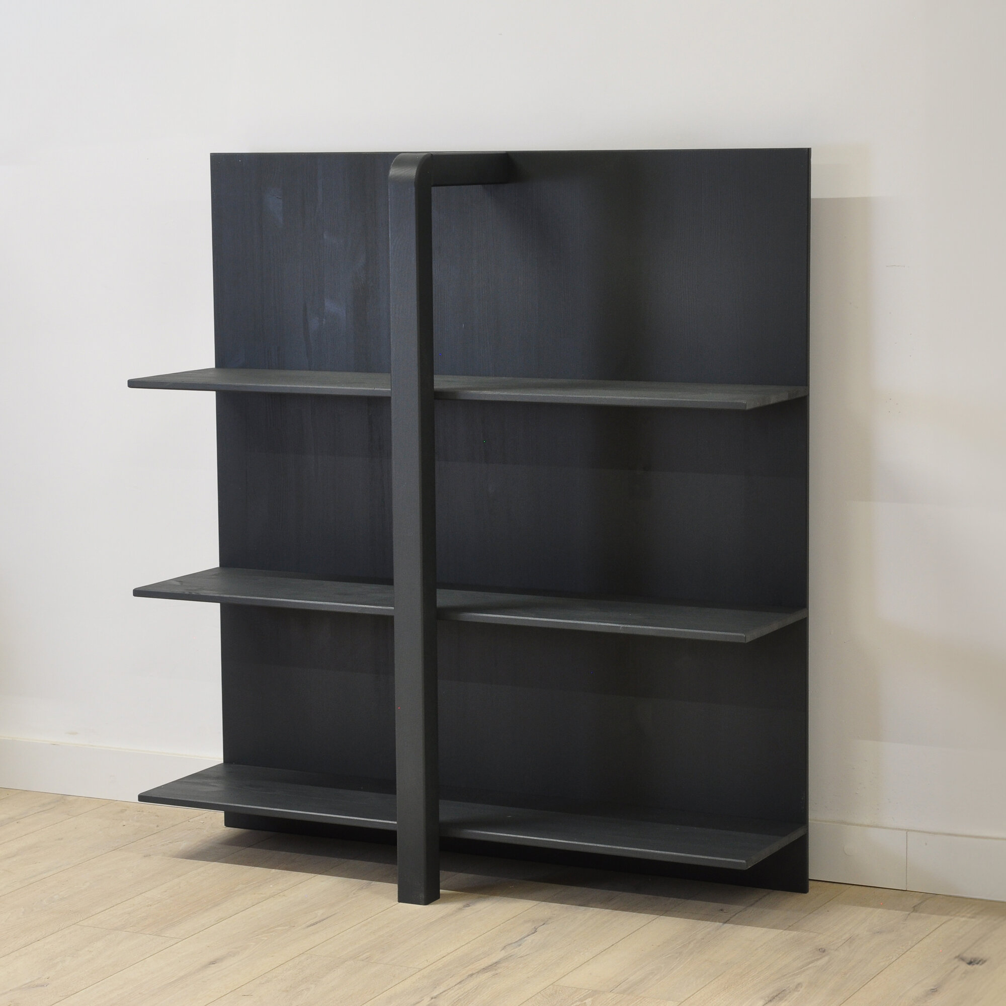 Стеллаж 104х32х112, Мадейра, навесной, деревянный 3 полки, для игрушек, книг, массив сосны, серый, Dipriz