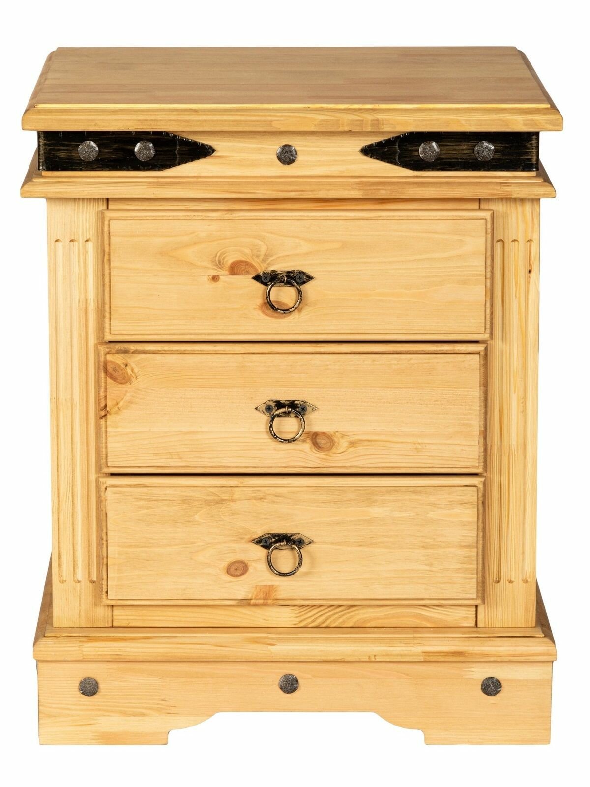 Тумба прикроватная "викинг" 02 из массива сосны (мёд)