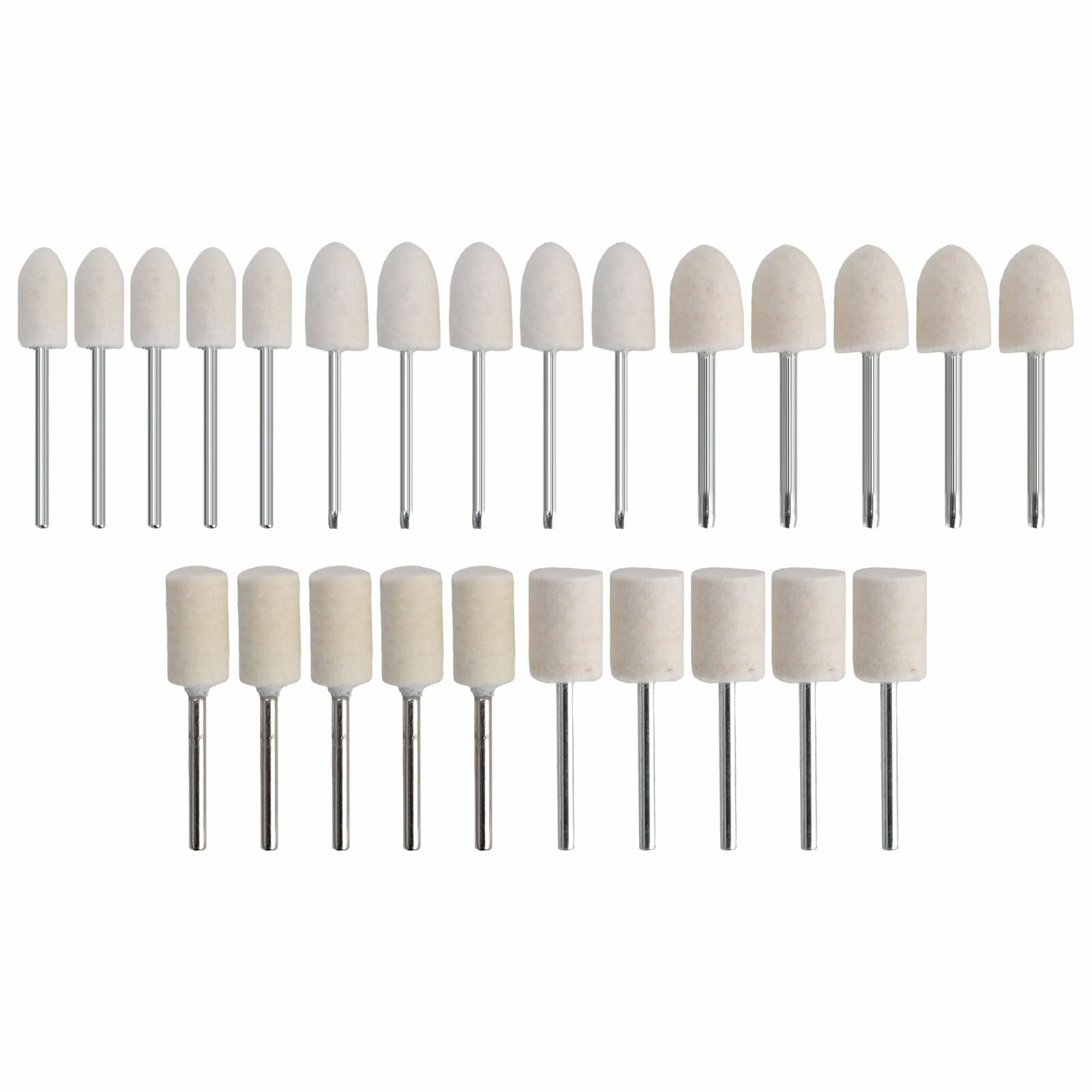 Набор 25 войлочных полировальных кругов с хвостовиком для дрели и вращающихся инструментов