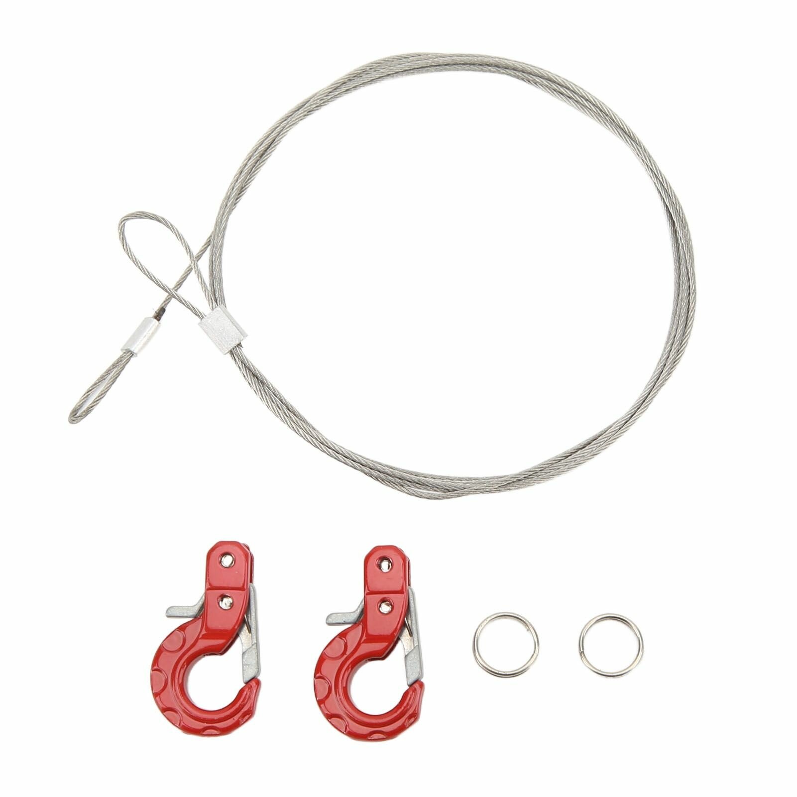 2 шт. RC металлический крюк для прицепа из алюминиевого сплава стальной трос легкий компактный RC цепной крюк для SCX10 D90 TRX4 красный