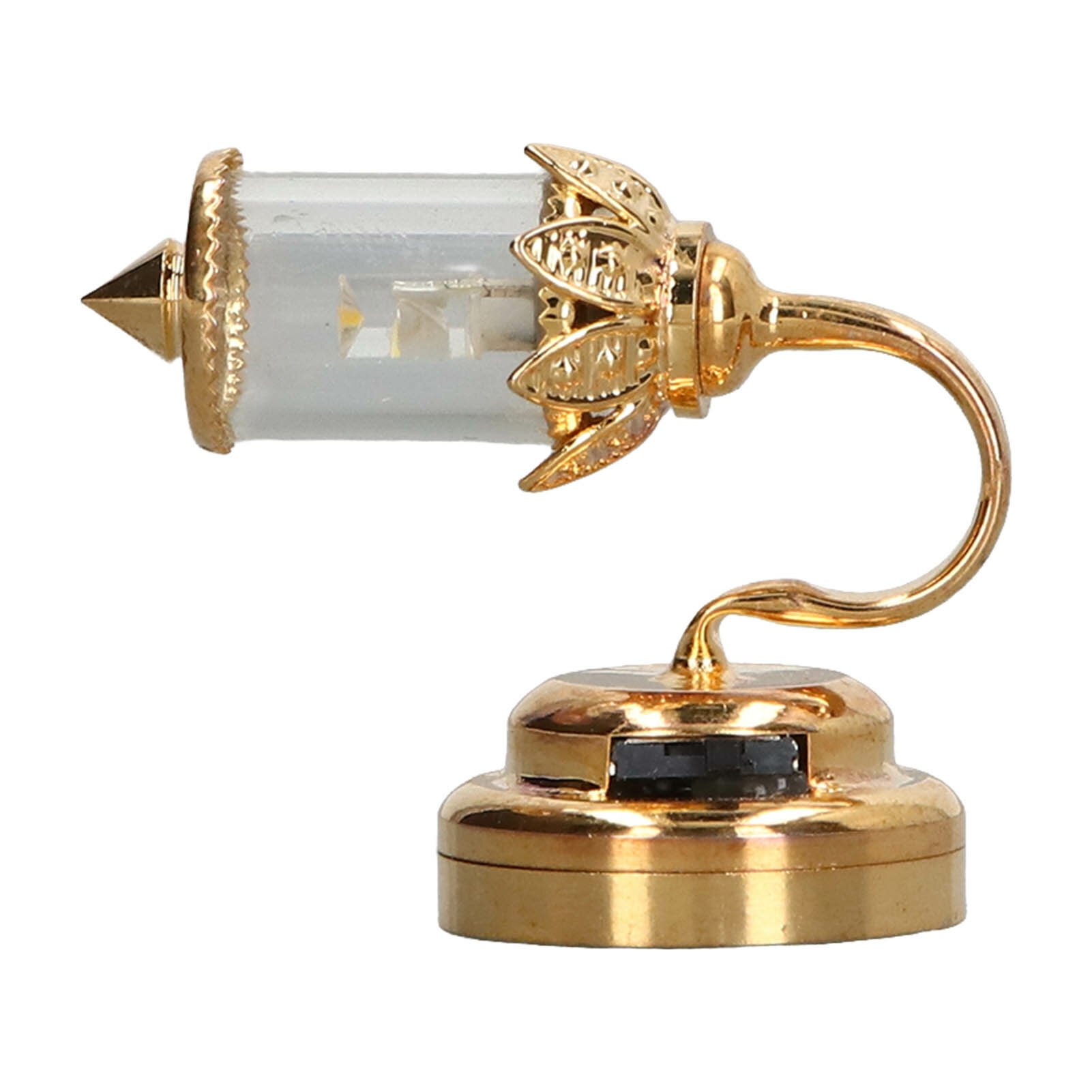 1:12 Масштабная лампа для кукольного домика, золотой металлический прозрачный абажур, миниатюрное украшение лампы для кукольного домика