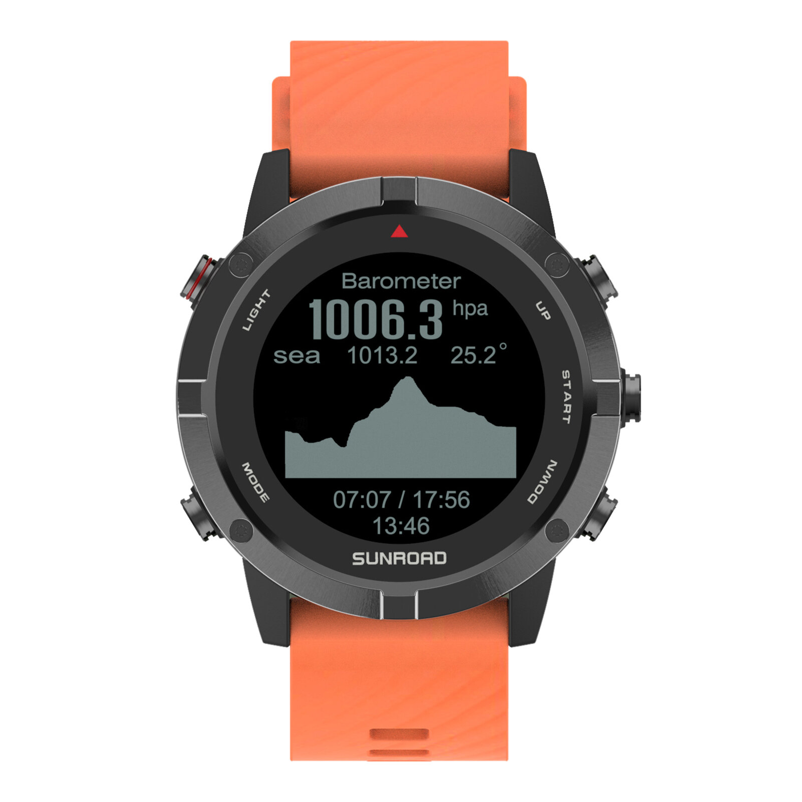 Sports Watch Fitness Tracker Wrist Watch с монитором пульса 100M водонепроницаемый для бега плавания велосипеда альпинизма, черный/оранжевый, 1.28 дюйм, 128*128, 256KB RAM, 1MB ROM, 64MB Flash, для Android 4.4+, iOS9.0+, 320mAh, 3 часа заряда, 30