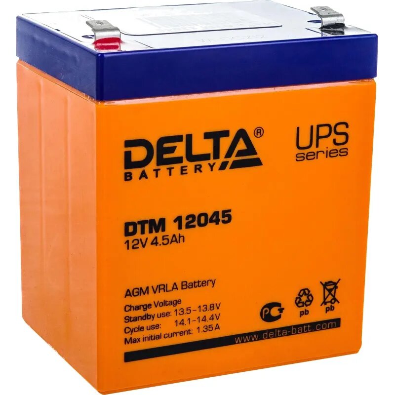 Батарея для ИБП Delta DTM 12045 12В/4.5, F1 (90x70x101мм) 2245463 4614010050003