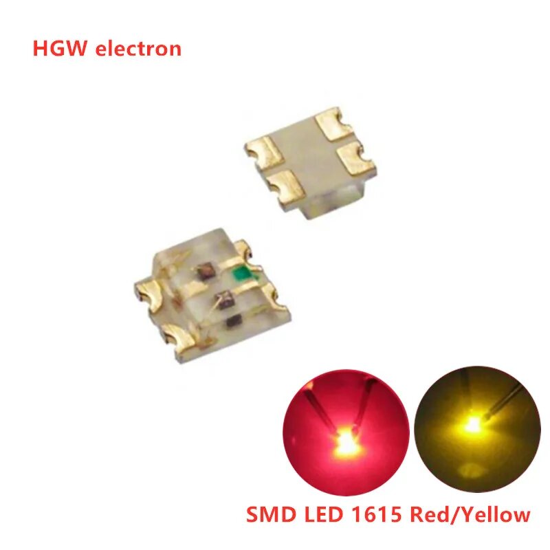 Светодиоды SMD 1615 Red/Yellow, 100 шт.