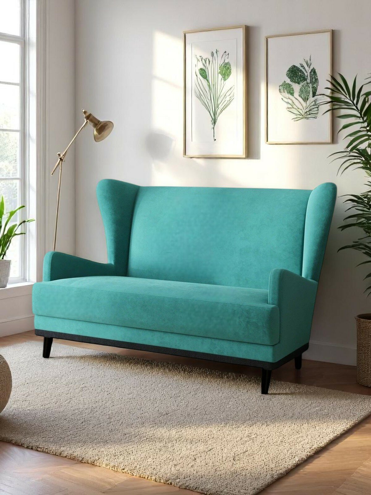 Мини диван Оскар прямой, на кухню, на ножках, велюр Jawa Mentoi 21, 145 х 90 х 92 см