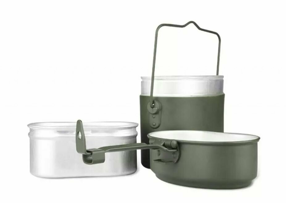 Котелок армейский туристический 1,6 литра (алюминий, для туризма, походов, охоты и рыбалки)