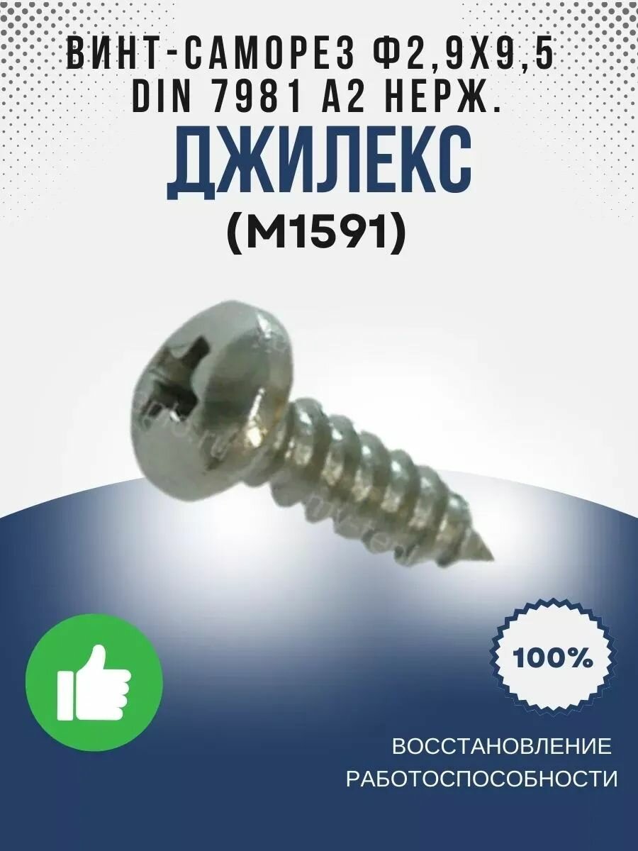 Винт-саморез ф2,9х9,5 DIN 7981 А2 нерж, 10шт (М1591)