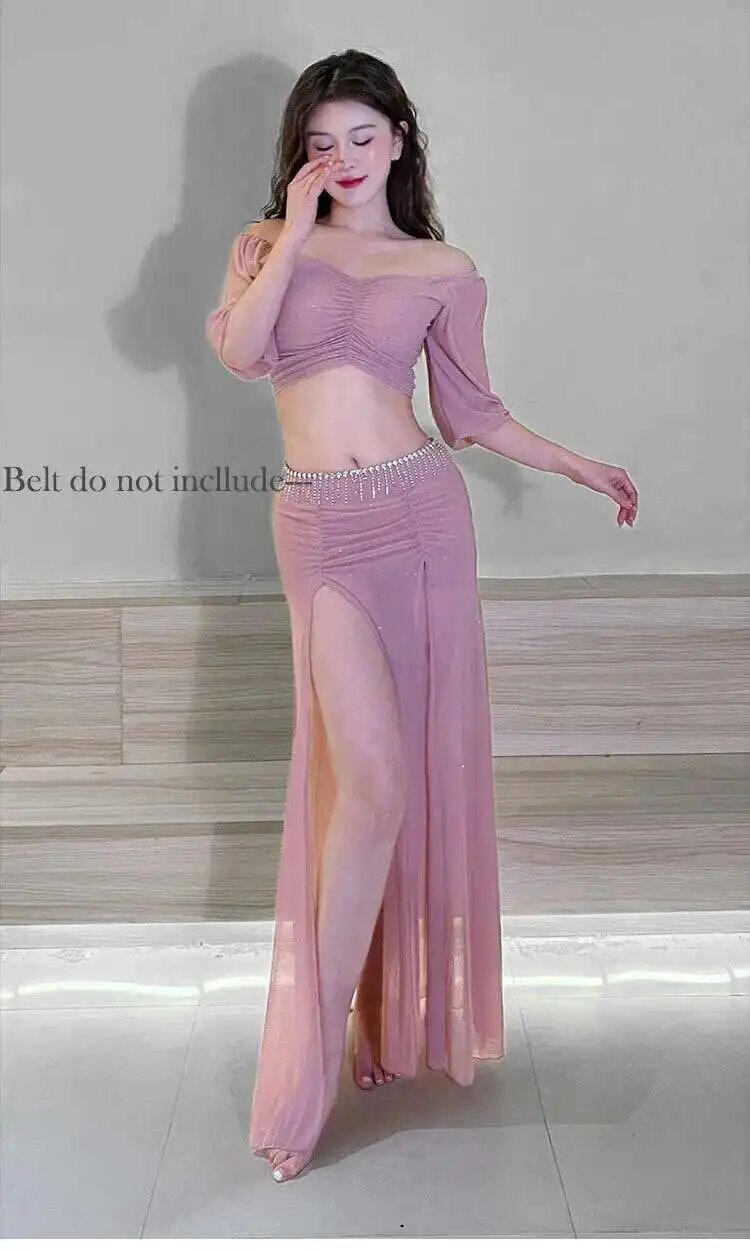 Танцевальный костюм для belly dance, полиэстер, S-XXXL XL, Розовый, Pink