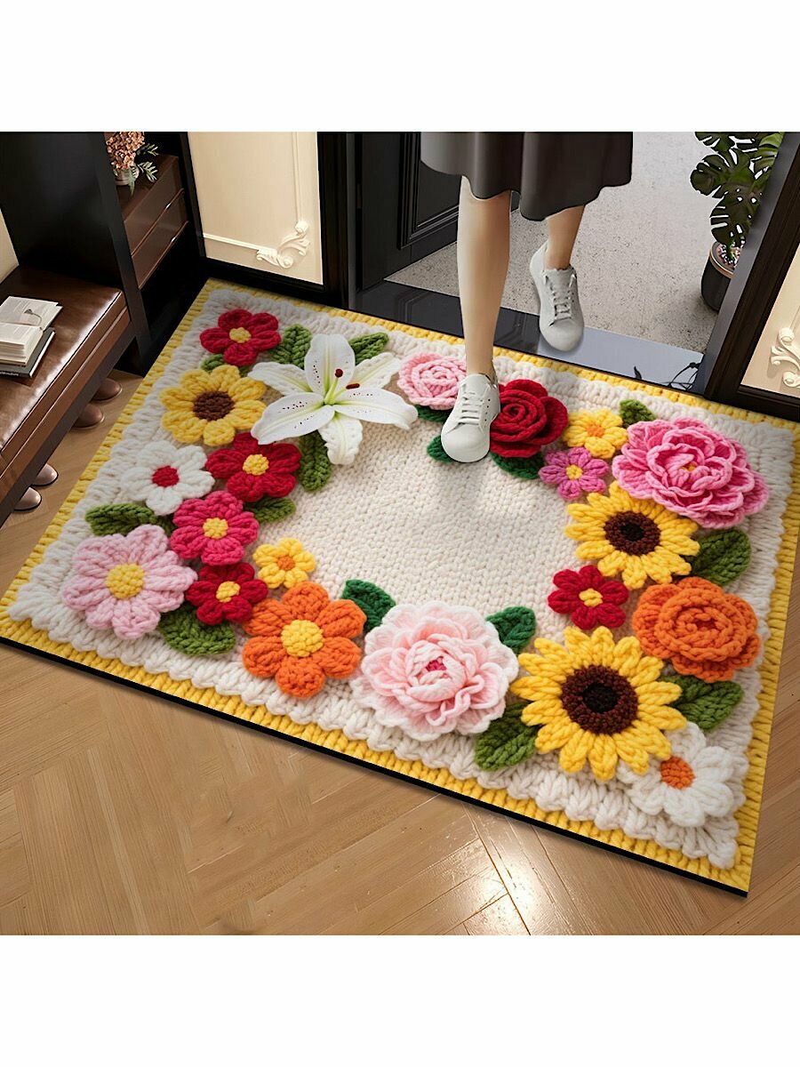 Коврики для ванной из шерстяной ткани, нескользящие, износостойкие, грязеотталкивающие, впитывающие коврики40x60