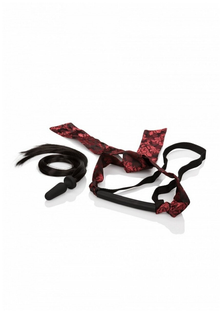 Игровой набор Calexotics Pony Play SE-2712-90, кляп, анальная пробка, черный/красный