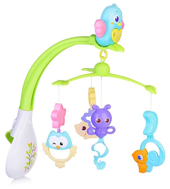 Мобиль музыкальный Дарите радость "Совушка" для малышей, вращение игрушек, в коробке