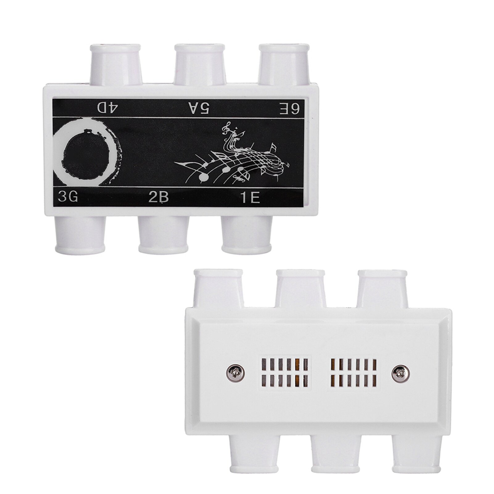 Тюнер Пич Пайп из Пластика ABS с Томами E B D A E и Кейсом для Переноса, Вес 35гр, 1шт, для Электрогитар и Акустических Гитар, с Латунными Духами, Ребристым Духом в Форме губы, Компактный, Портативный, Легкий в Использовании