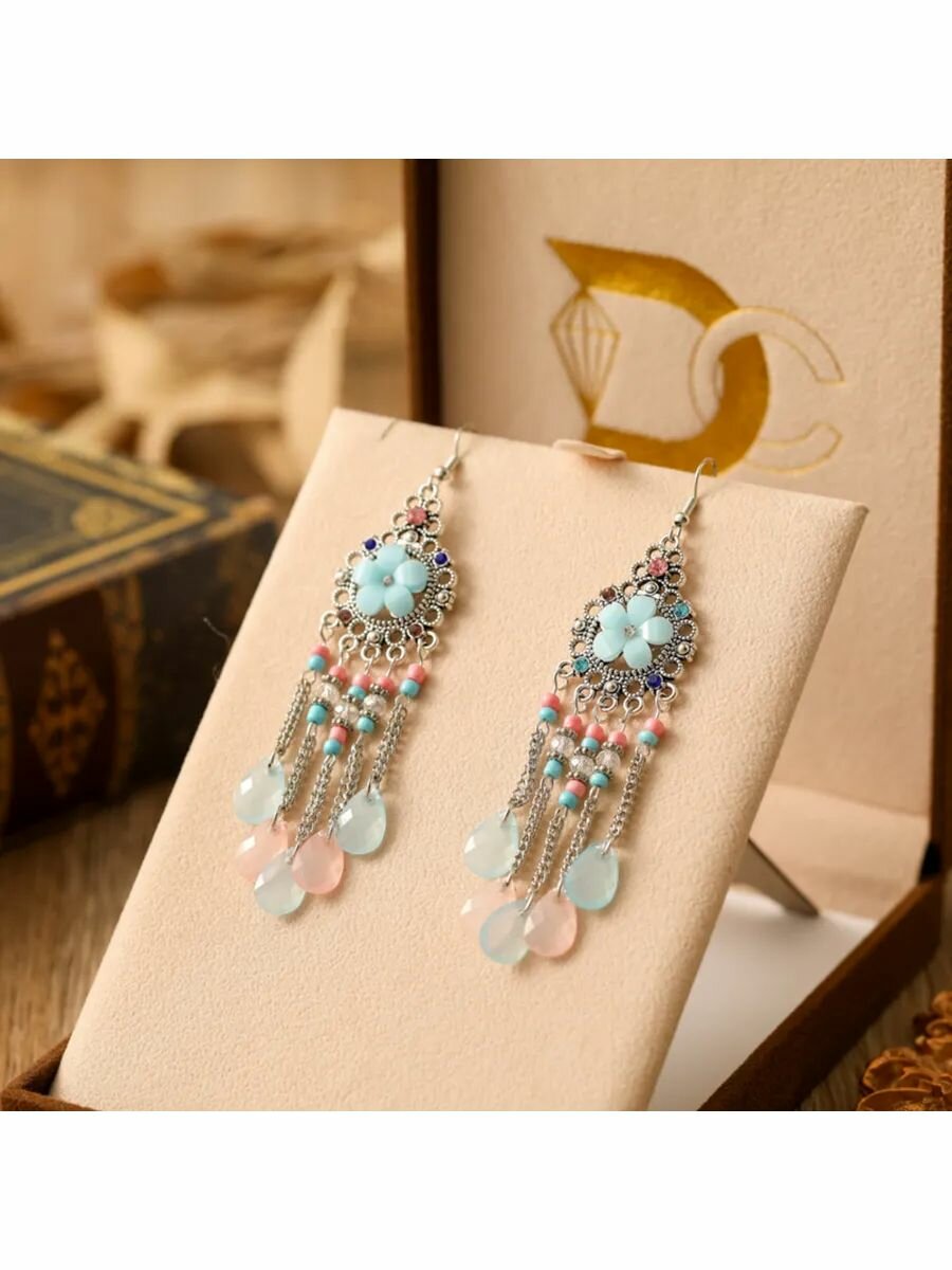 Серьги, искусственный камень