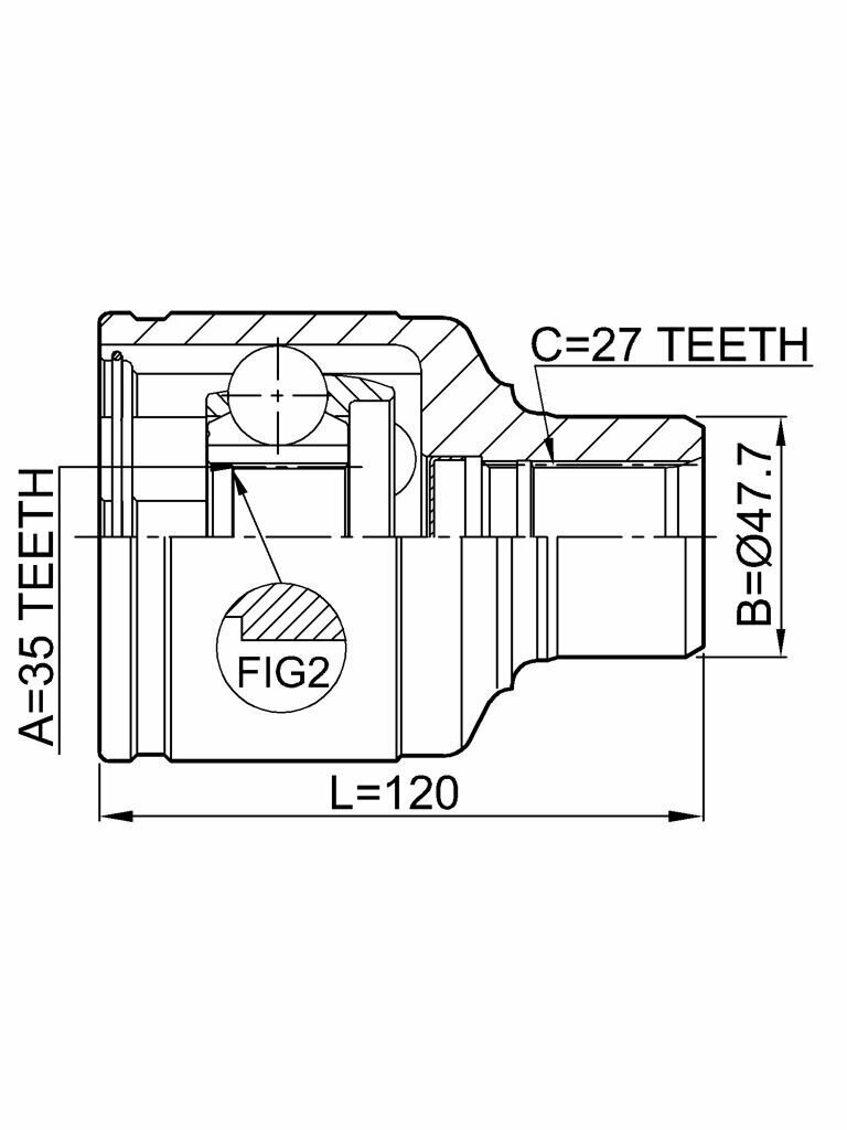 Шрус внутренний 35x47.7x27 SSANG YONG 1411-REXI FEBEST.