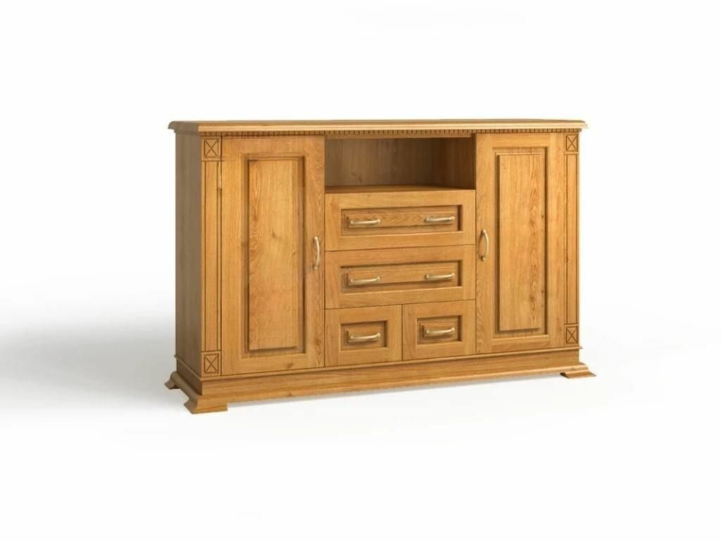 Комод Верди №154 из Массива сосны, 4 ящ, 150х45х120 см, классический орех 2