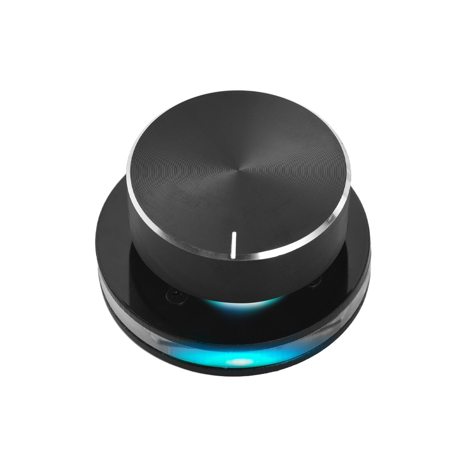 USB Volume Control Knob с функцией мгновенного отключения звука RGB свет Type-C интерфейс для ПК компьютер колонки регулировка громкости настраиваемый аудио внешний регулятор громкости черный цвет размер 5*5*2.8 см вес 33 г