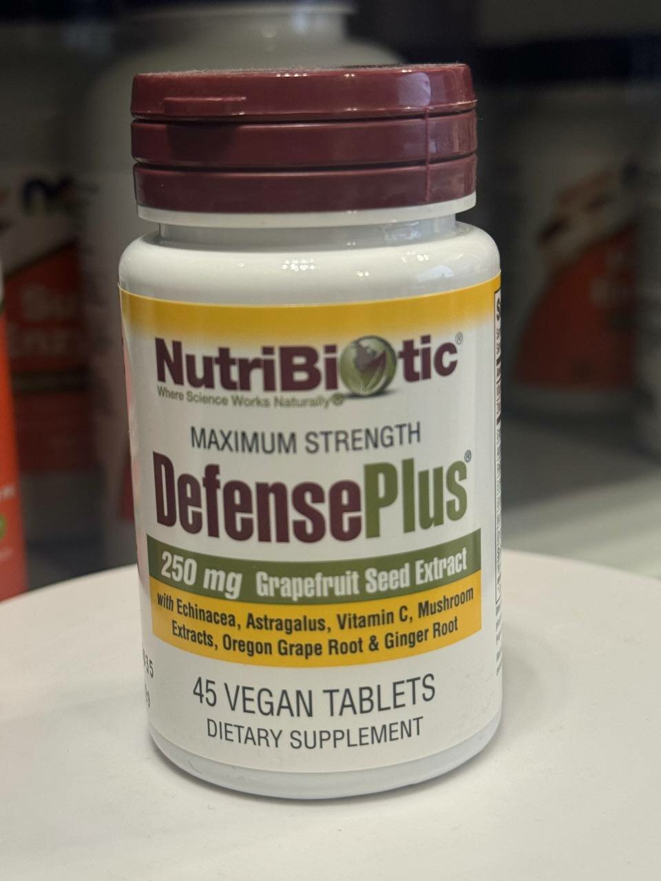 NutriBiotic DefensePlus, Экстракт семян грейпфрута, 45 таблеток