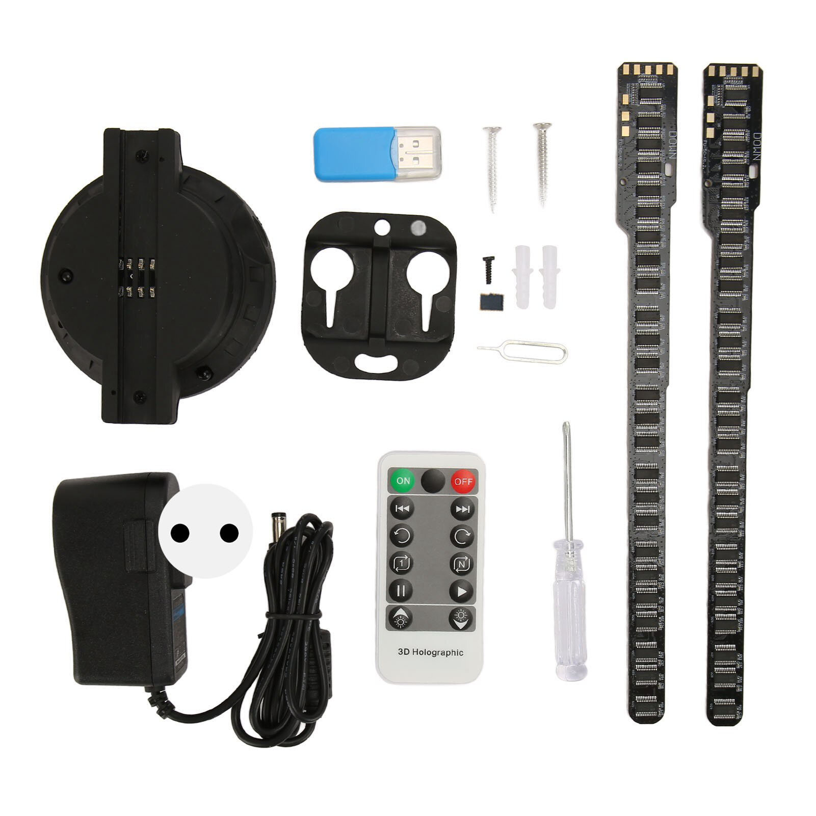 3D голографический вентилятор-проектор, 276 светодиодов, WiFi, управление через приложение, для Windows, Android, iOS, 19.7 дюймов, вилка EU, 100-240В