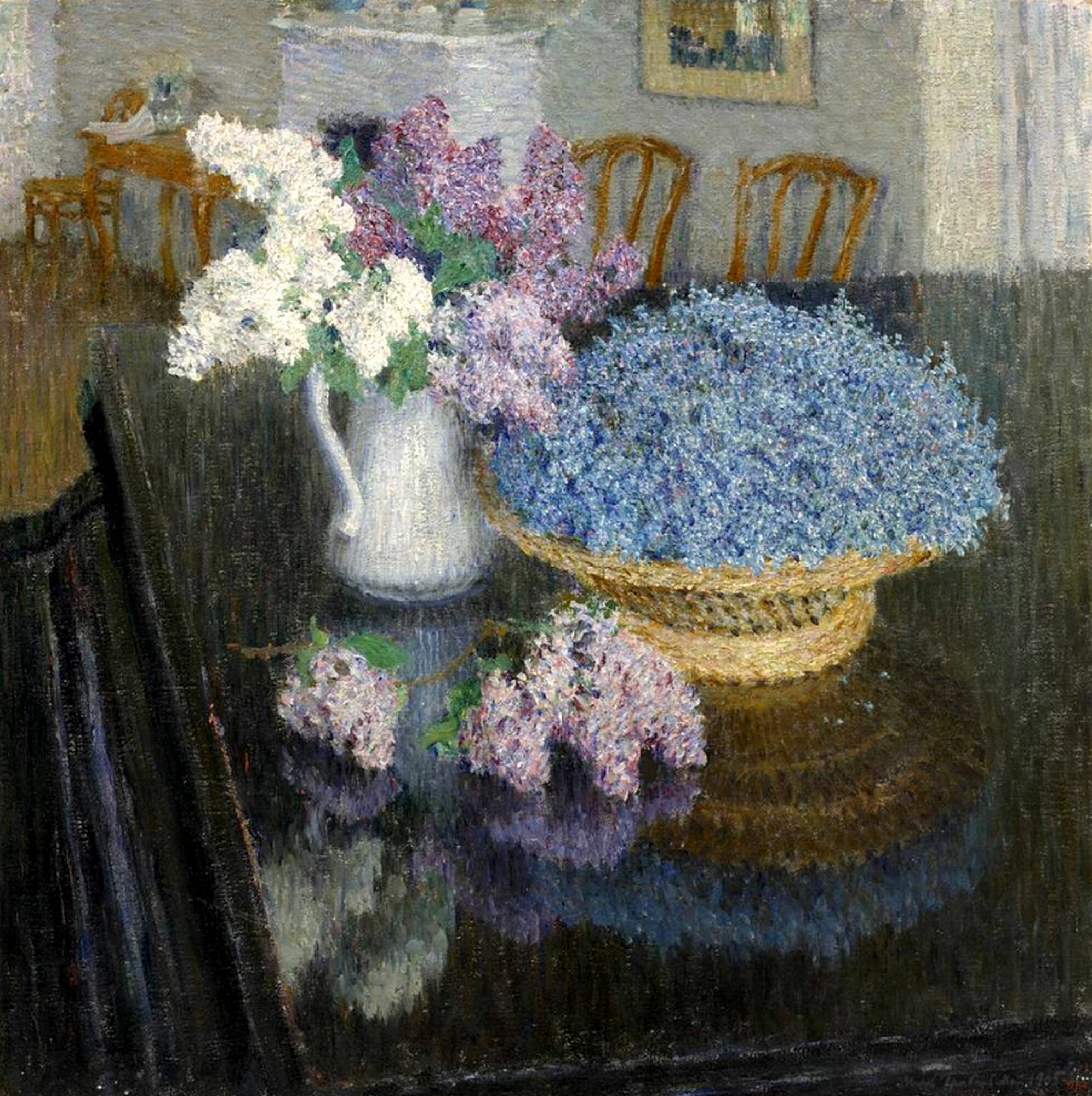 Картина Грабаря Игоря Эммануиловича Сирень и незабудки 60х60 см