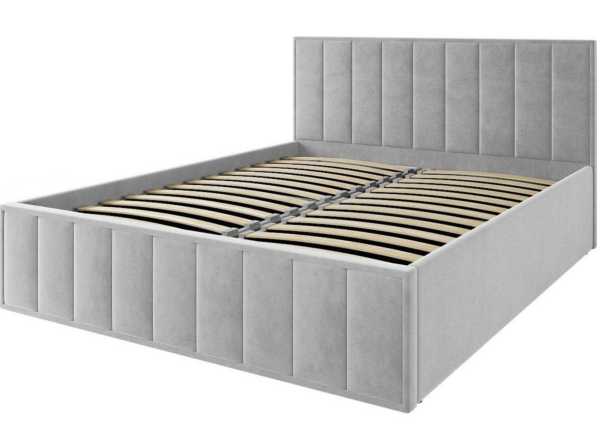 Современная Кровать с ортопедическим основанием 160 (Серый софт)