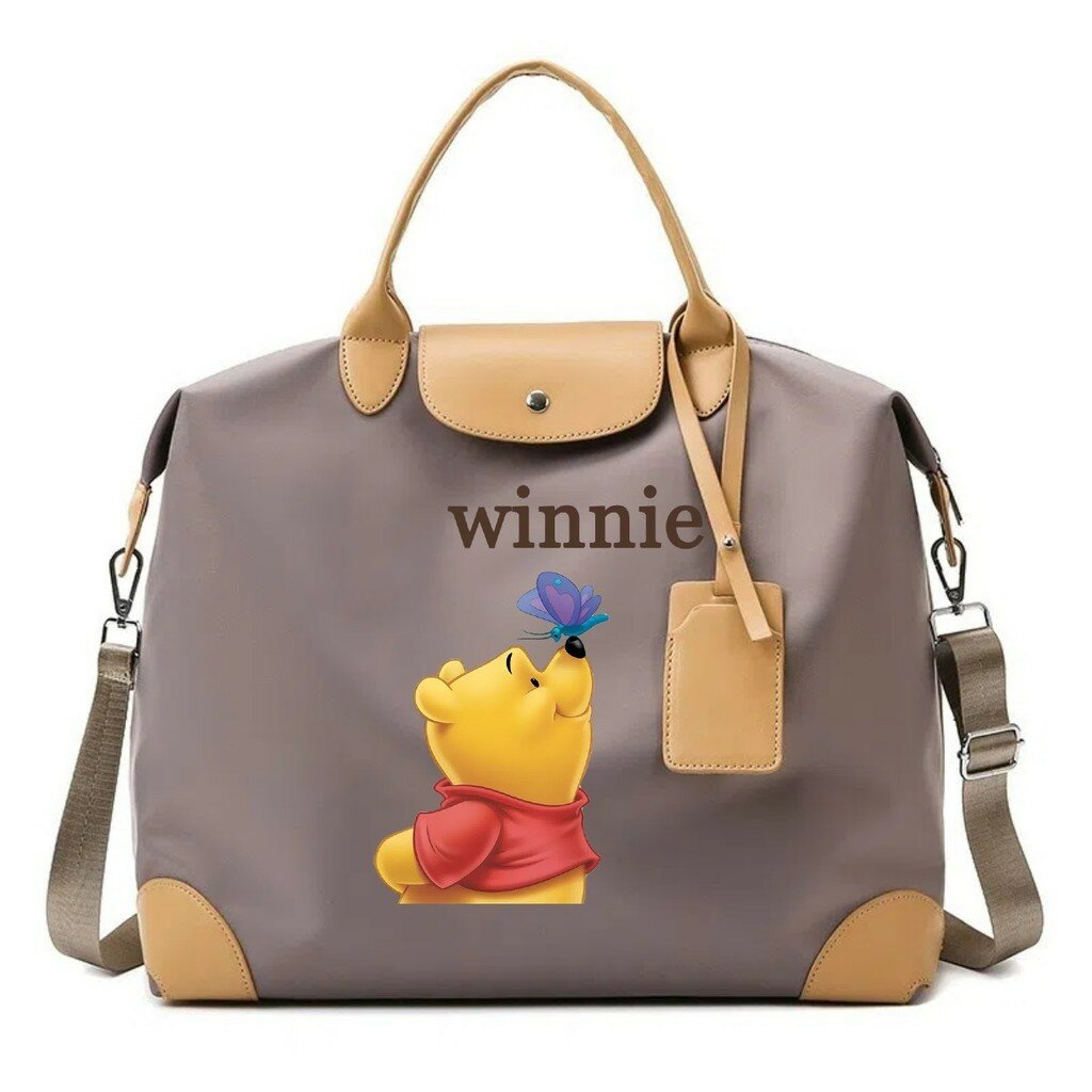 Горячая продажа больших возможностей Winnie Bear Cartoon Canvas Сумка для женской оксфордской сумки для хранения ткани.
