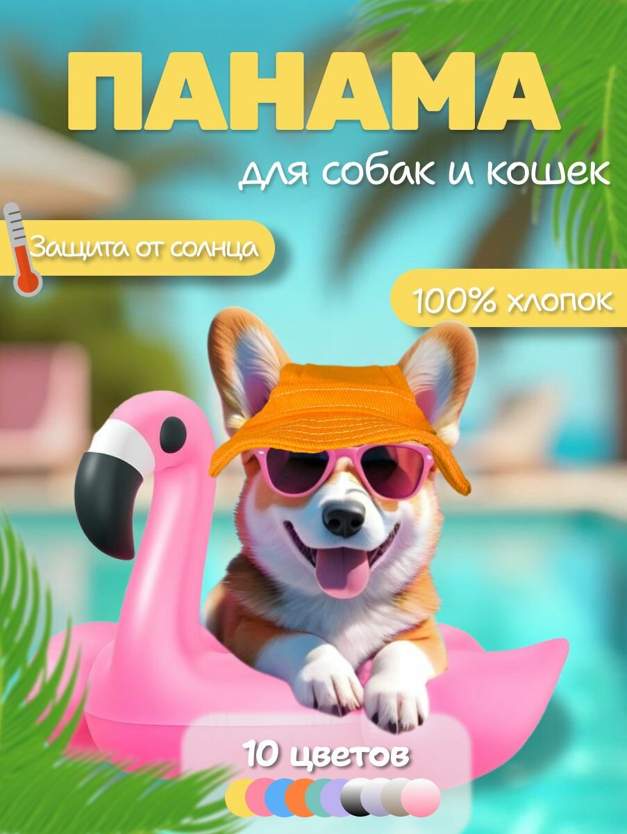 Панама для собак и кошек / кепка для животных / головной убор от солнца