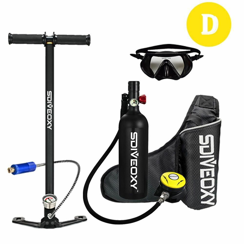 Мини резервуар для подводного плавания 1 л с насосом высокого давления, мини резервуар для подводного плавания для спасения на воде -AD-LANDAI